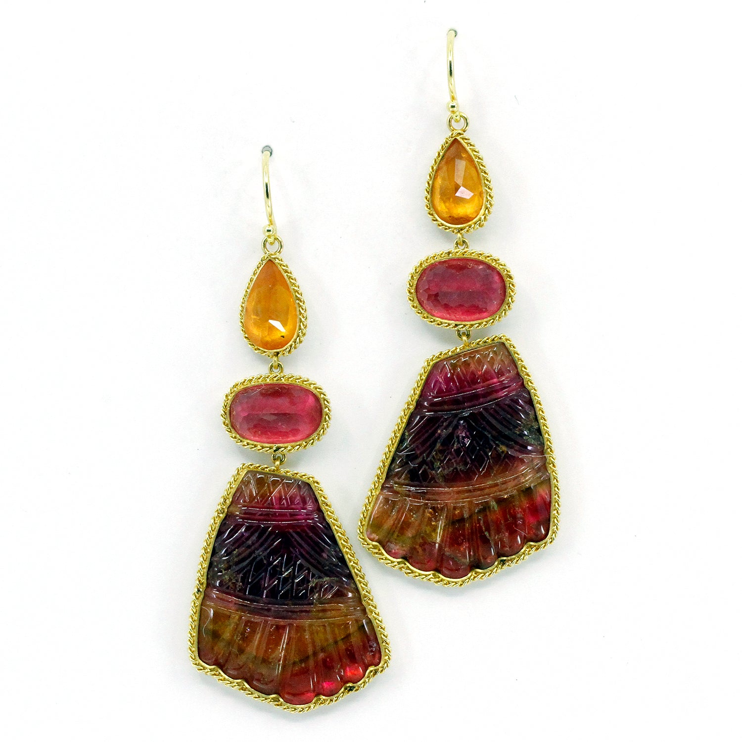 Amáli-earring-watermelon-tourmaline-18k-gold-kalled – The Kalled Gallery