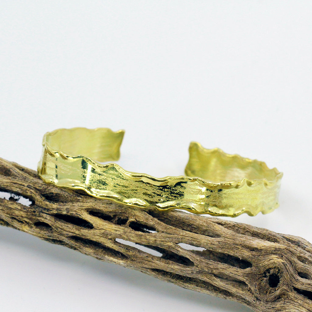 18k Gold Sculpted Cuff Bracelet – The Kalled Gallery