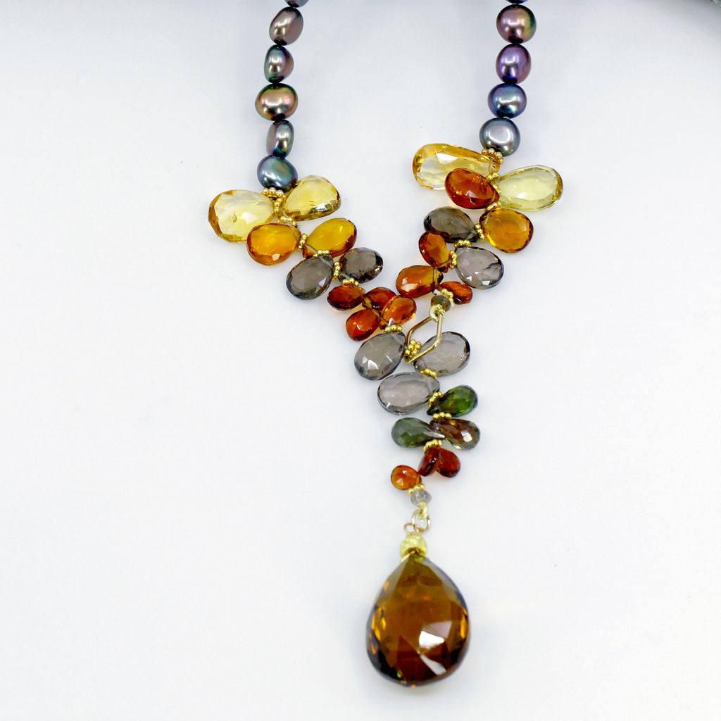Mary Ann Richman Multi-Gem Pearl Beaded Necklace – The Kalled Gallery