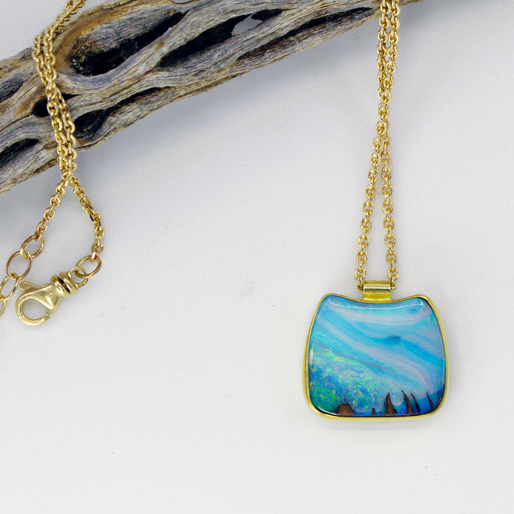 Boulder Opal Pendant 22k 18 14k Gold – The Kalled Gallery