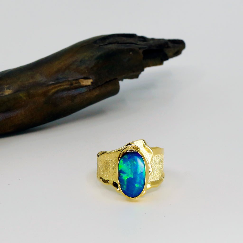 Boulder Opal Sculpted Ring 18k 22k Gold – The Kalled Gallery