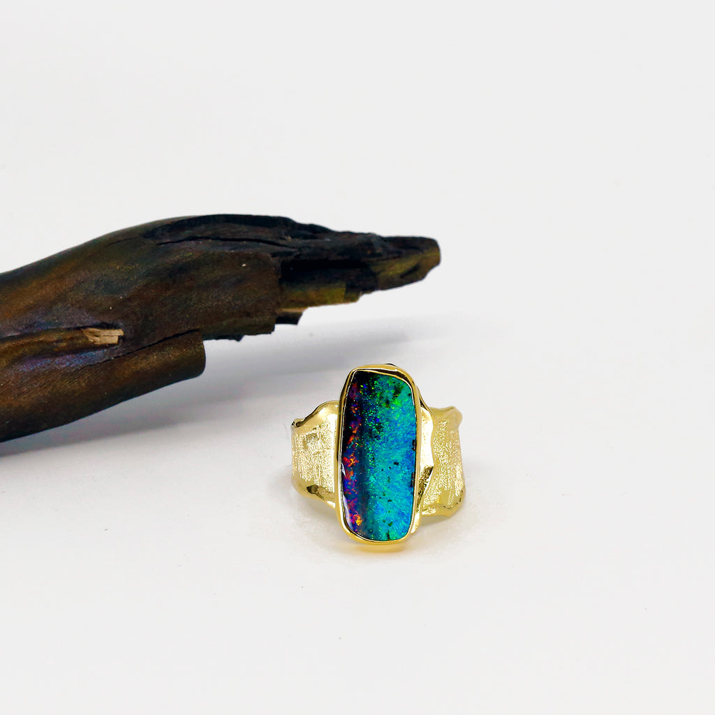 Boulder Opal Sculpted Ring 22k 18k Gold – The Kalled Gallery