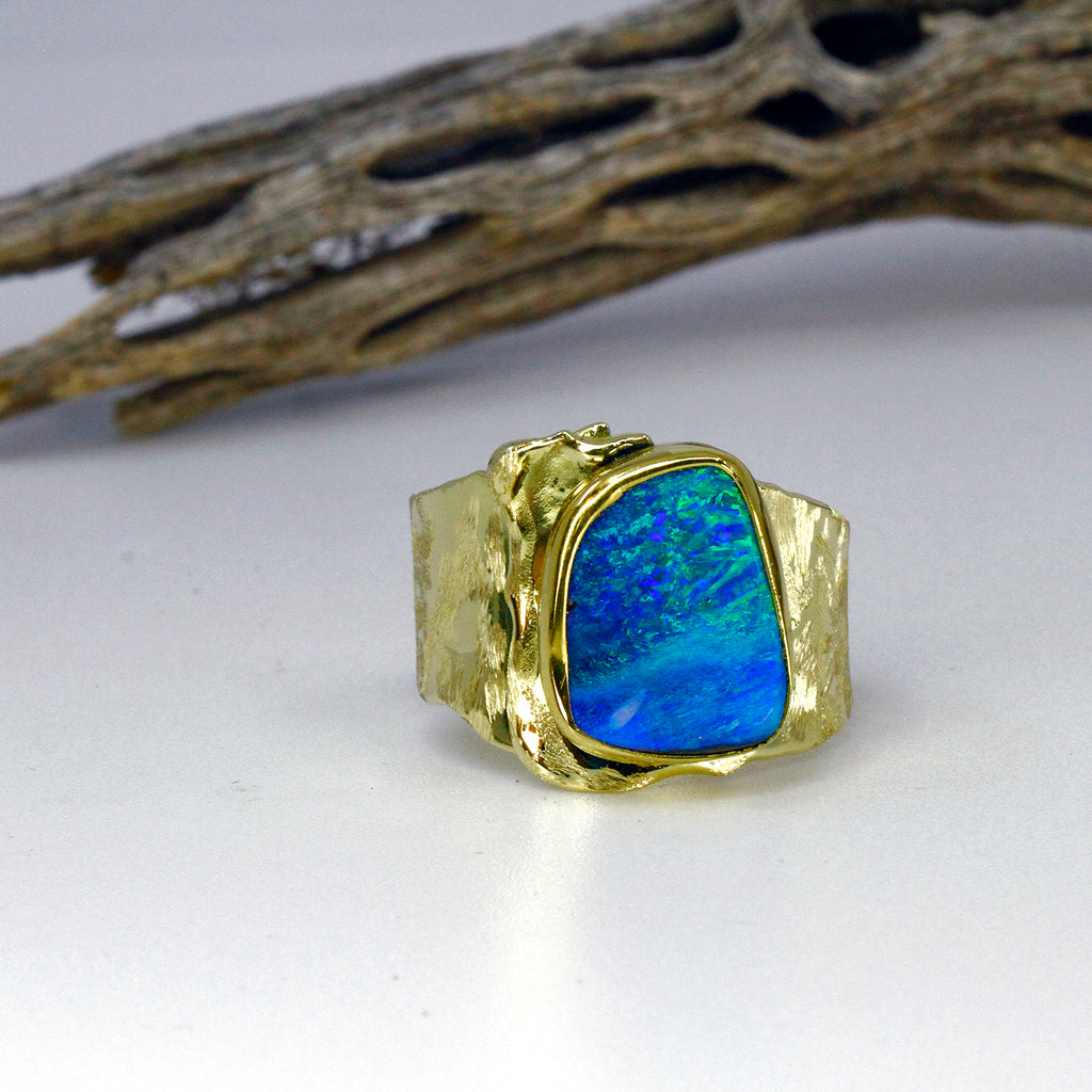 Boulder Opal Sculpted Ring 22k 18k – The Kalled Gallery
