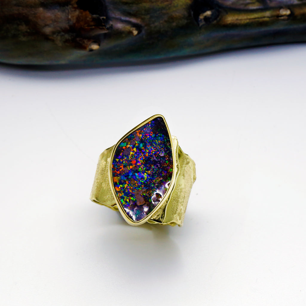 Boulder Opal Sculpted Ring 22k 18k 14k – The Kalled Gallery