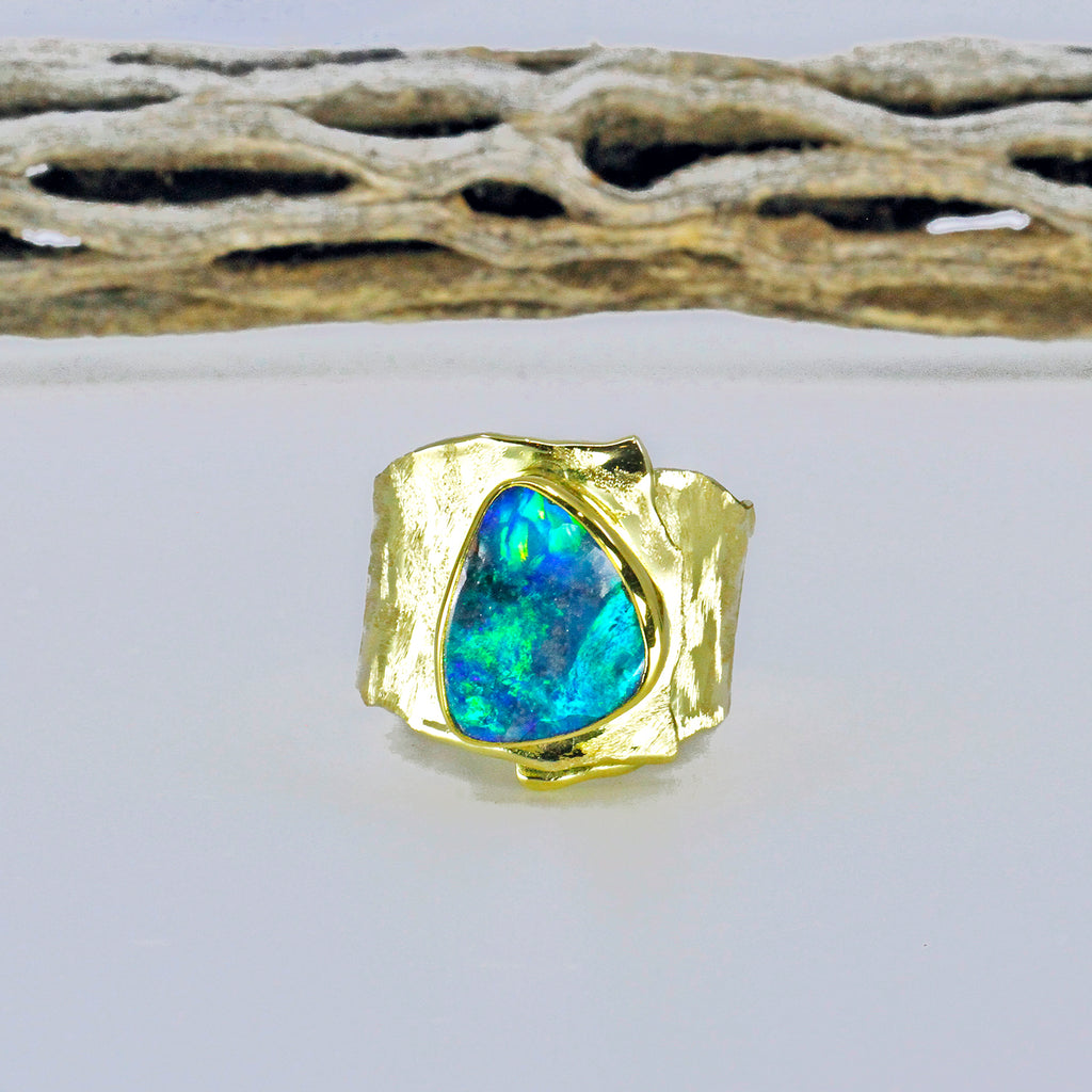 Boulder Opal Sculpted Ring 22k 18k – The Kalled Gallery