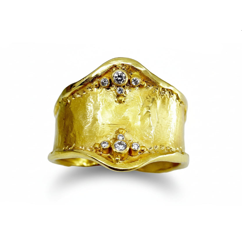 Rosario Garcia 18k Gold Ring Diamonds – The Kalled Gallery